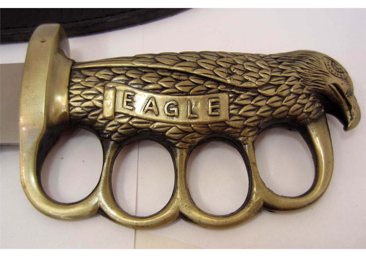 EAGLE BOWIE KNIFE W/ KNUCKLE GUARD HANDLE
