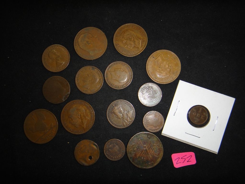 Vintage Foreign Copper Coins - 16 Pieces