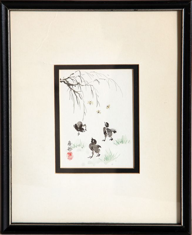 Kwang-Ling Ku, Little Birds, Watercolor Painting