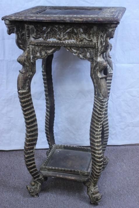 Antique Hand Carved Display Table