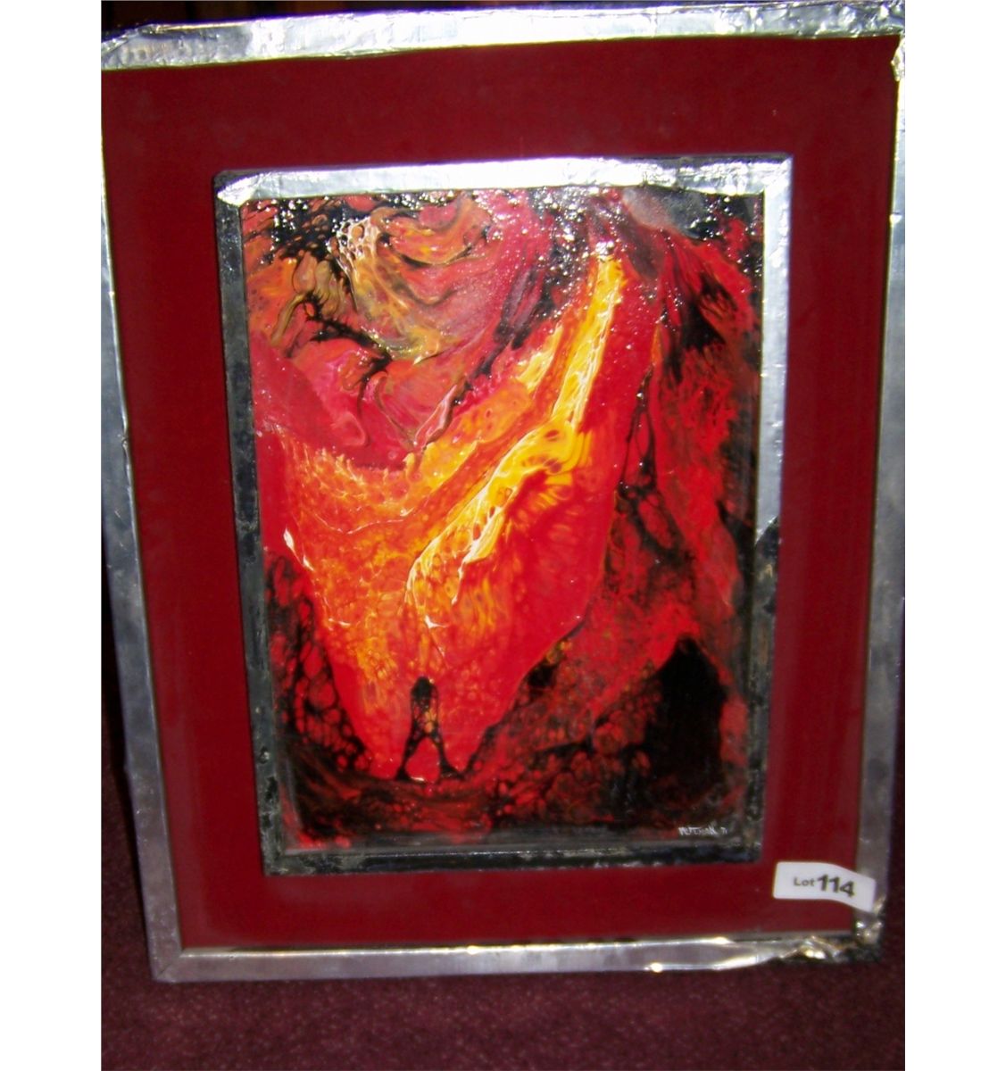 "THE MATADOR" ABSTRACT OIL PAINTING, SIGNED WITZMAN '71 LOWER RIGHT