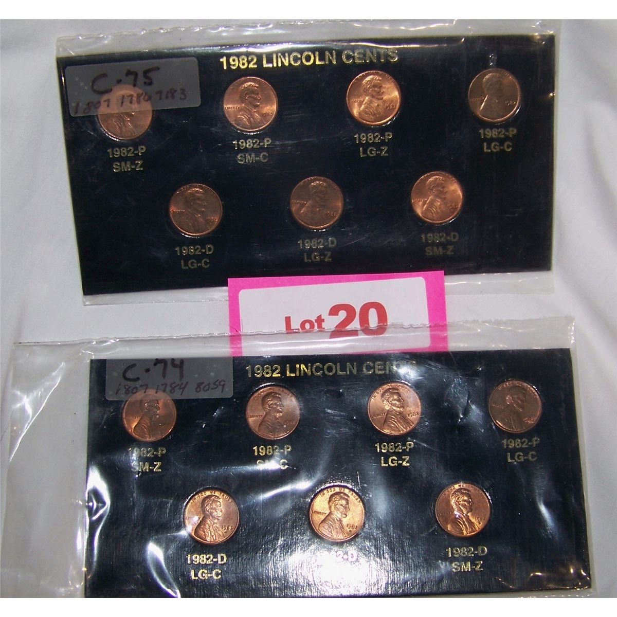 (2) 1982 SEVEN COIN SET, UNCIRCULATED