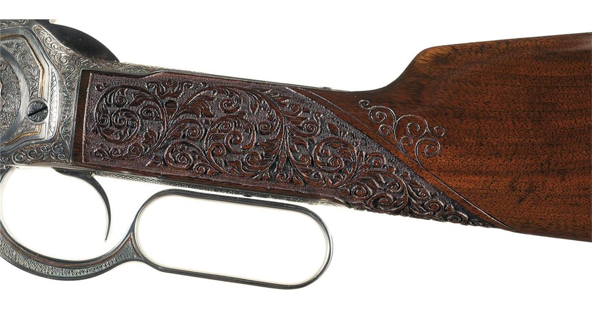 Attractive Deluxe Gold Inlaid and Engraved Antique Model 1892 ...