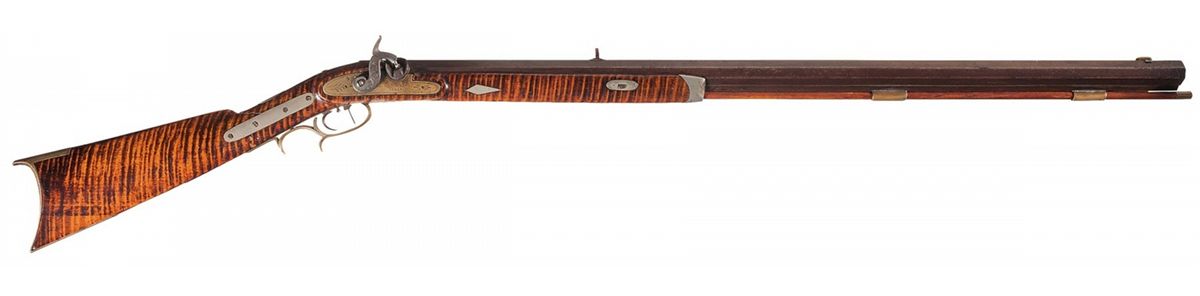 P.S. Lauman/B. Sells Xenia Ohio Marked Half-Stock Percussion Rifle with ...