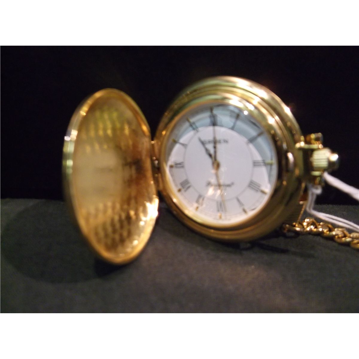 Gruen Precision Quartz Pocket Watch with Chain