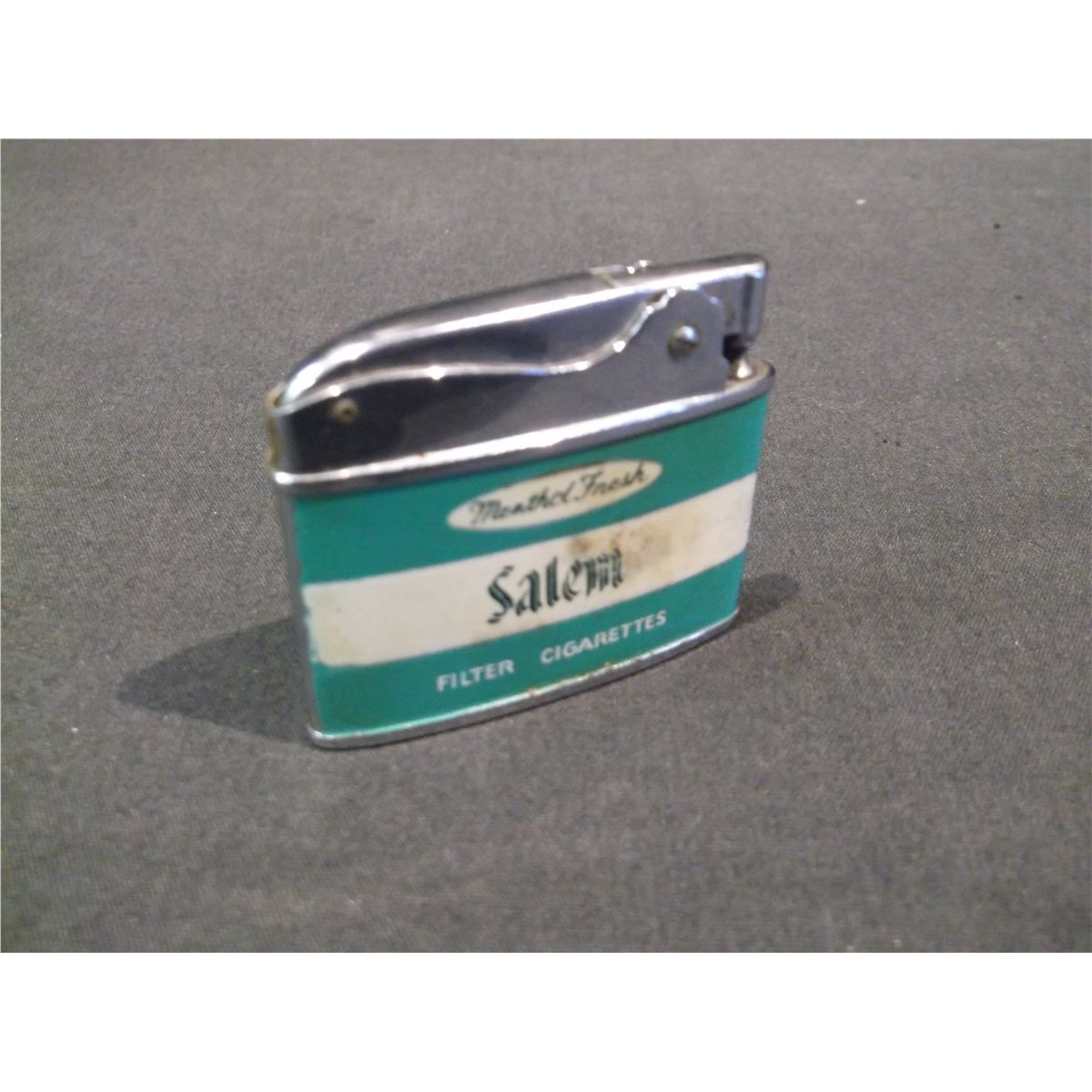 Vintage Zenith Flat Cigarette Lighter with Salem Advertising