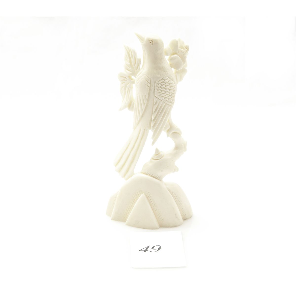 Genuine ivory carved bird figurine