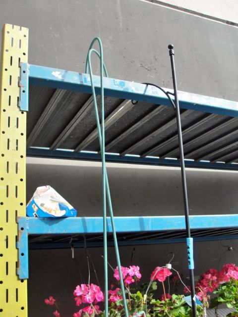 3 metal garden post plant hangers