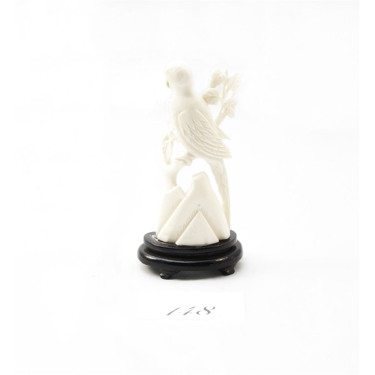 Hand carved genuine ivory bird figurine