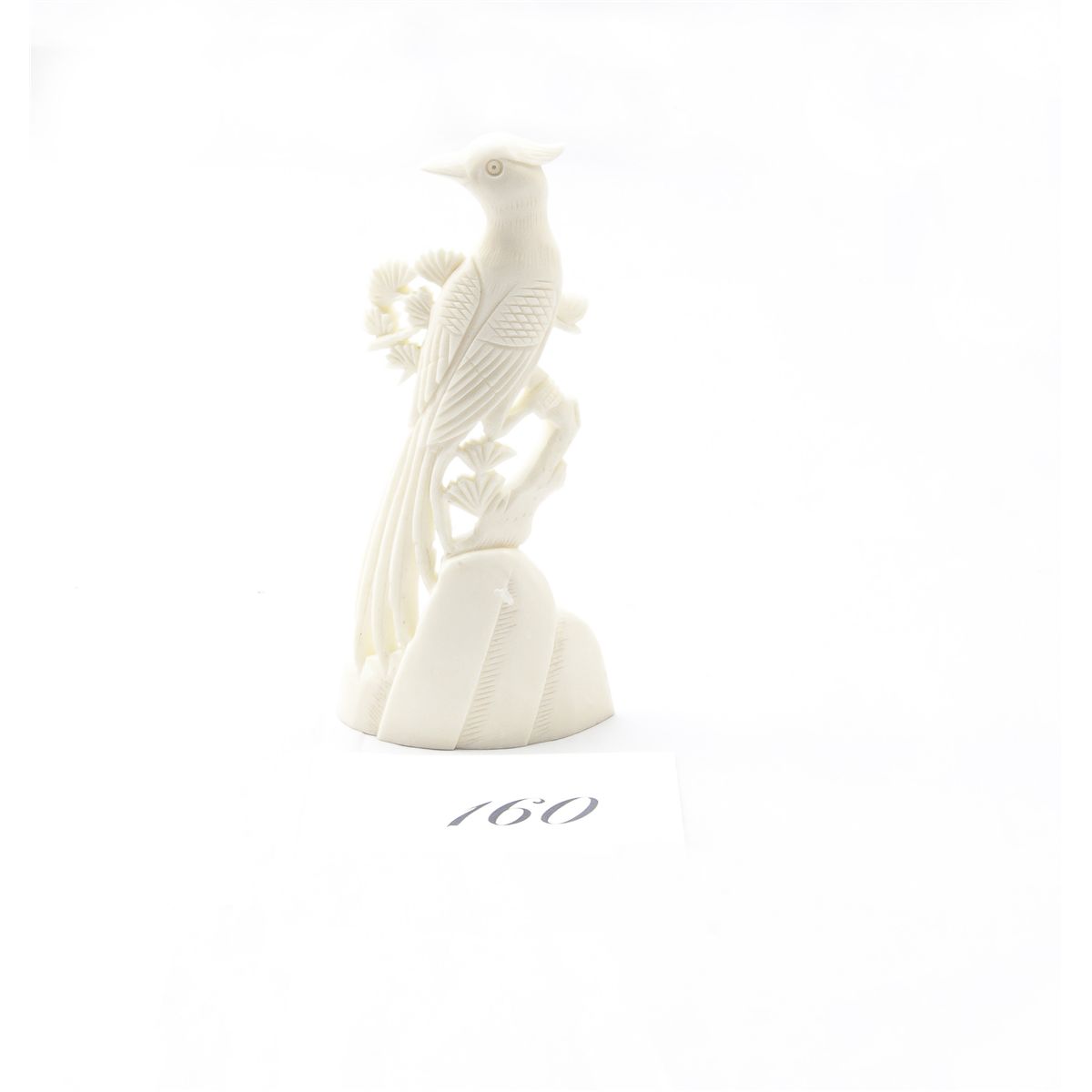 Hand carved genuine ivory bird figurine