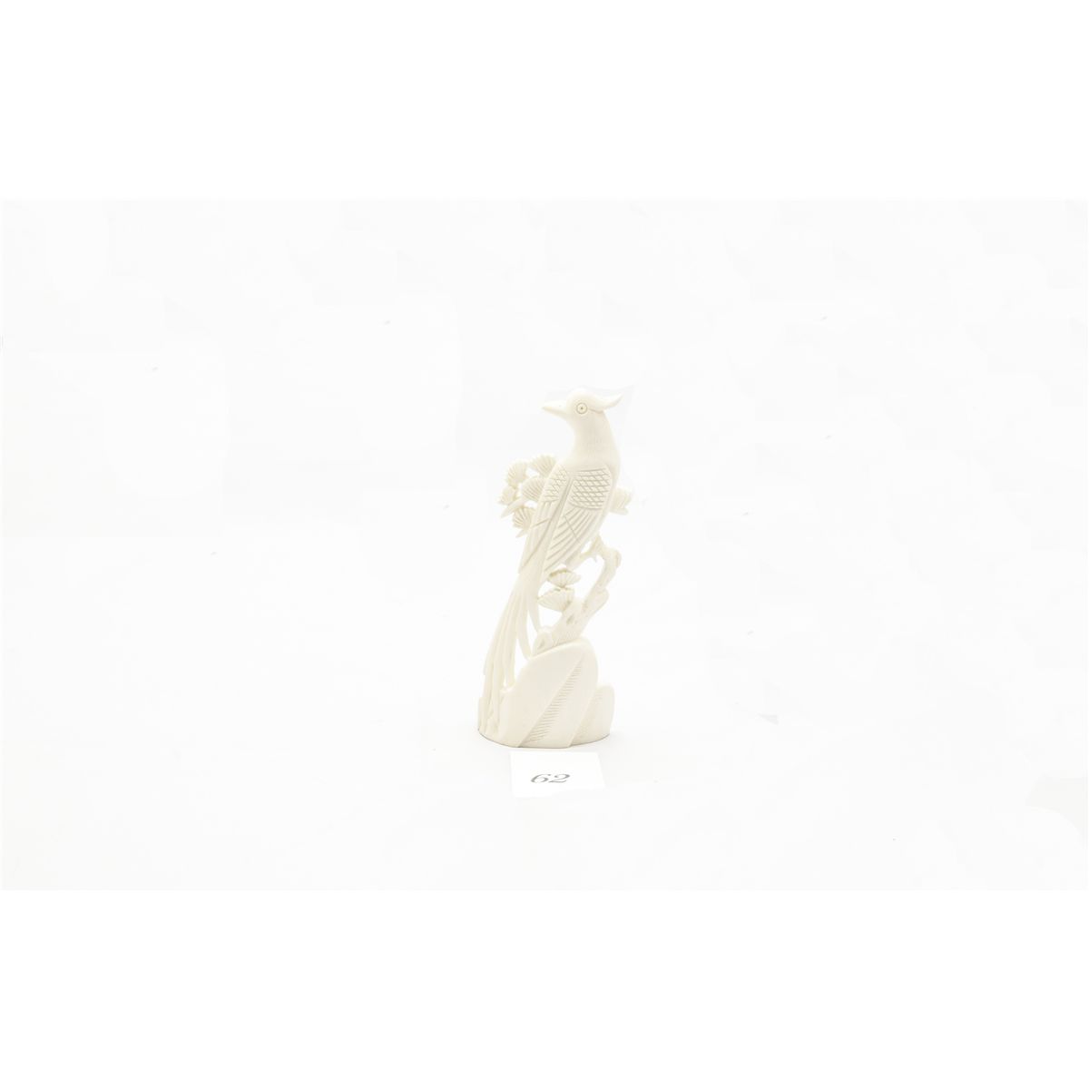 Hand carved genuine ivory bird figurine