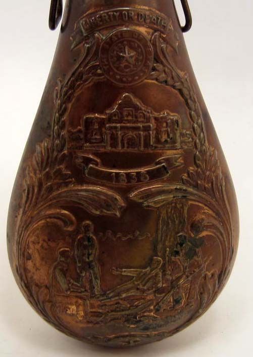 STATE OF TEXAS LIBERTY OR DEATH GUN POWDER FLASK