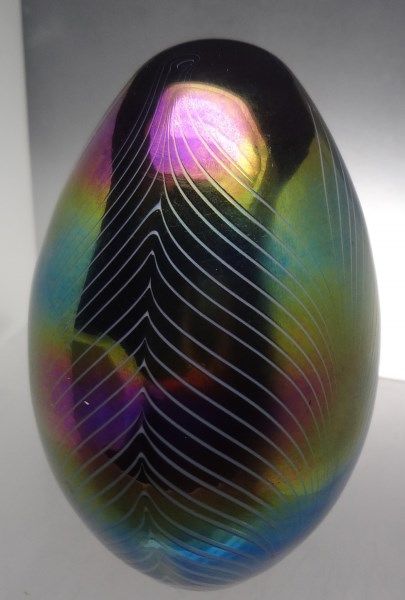 Vintage Iridescent Egg Paperweight