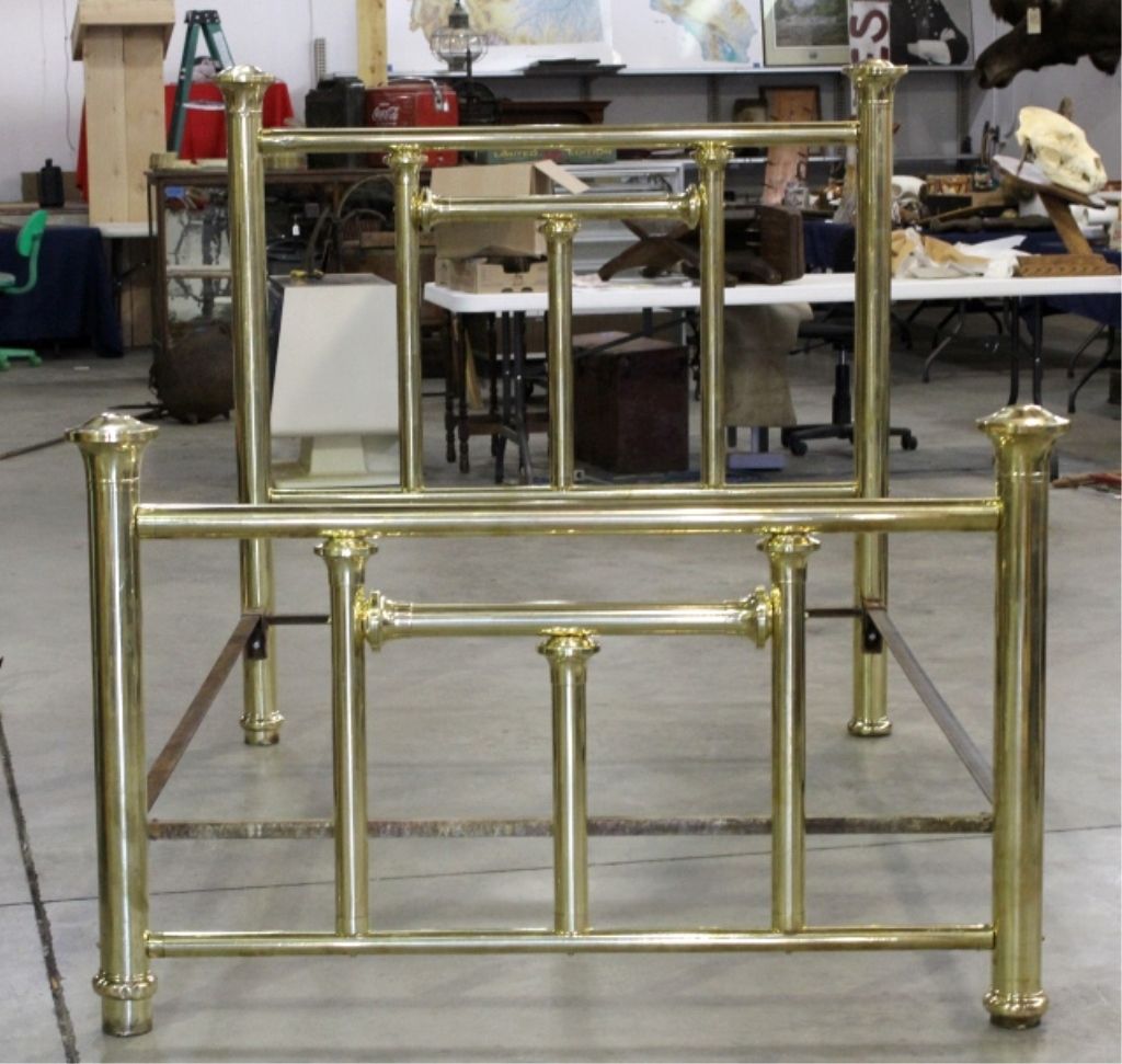 1880s Polished Brass Bed Full Size