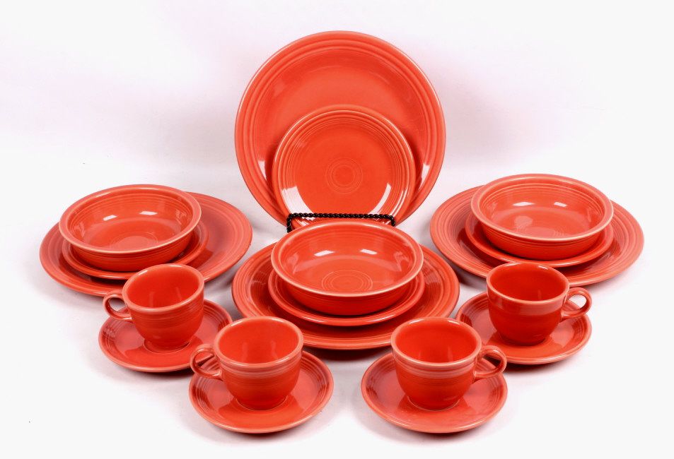 Coral Fiesta Ware Four-Piece Set