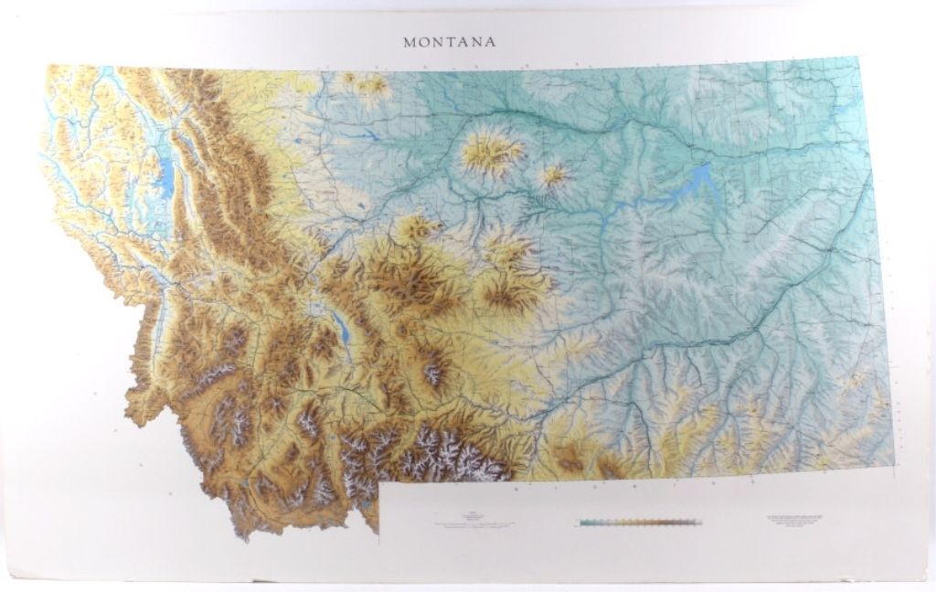 1987 Montana Allan Cartography Map LARGE