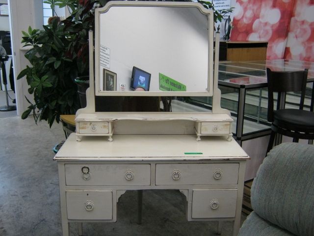 White distressed desk
