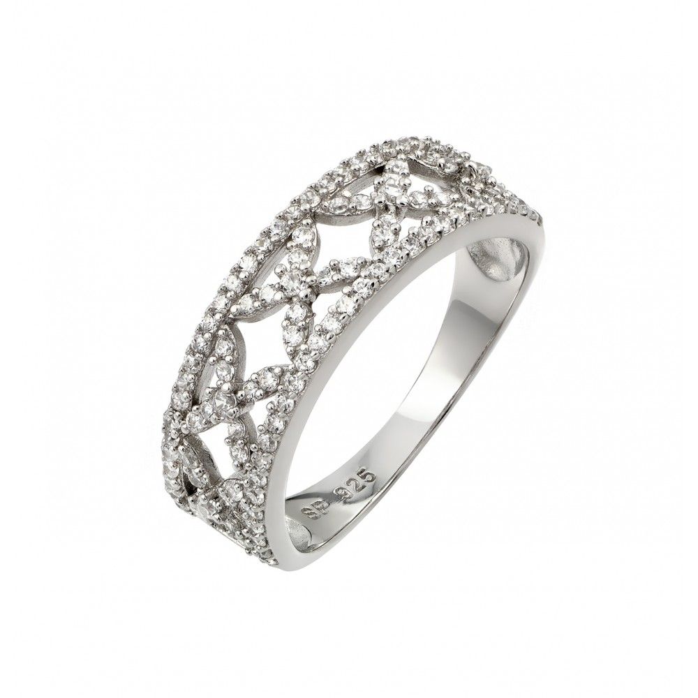 Silver Rings CZ .925 Ladies Sterling Jewelry str00955