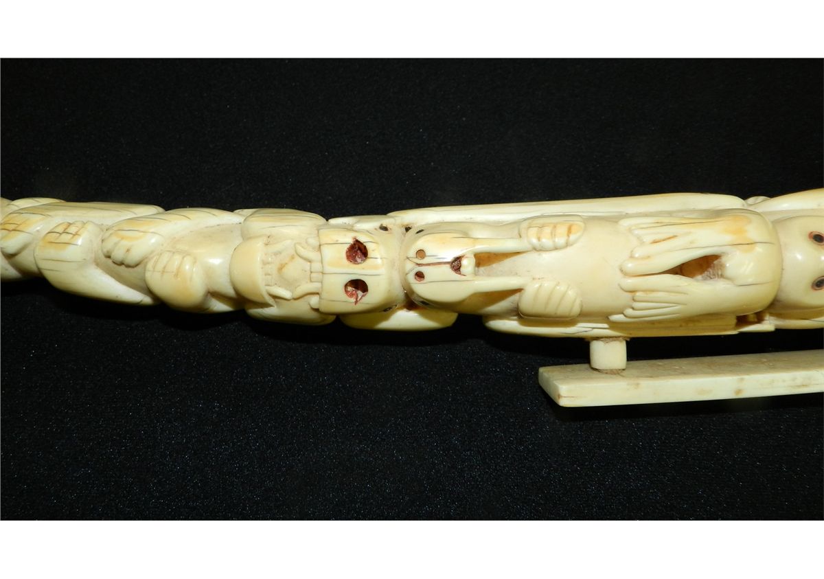 breathtaking Native American Alaskan carved Ivory tusk w/ walruses ...