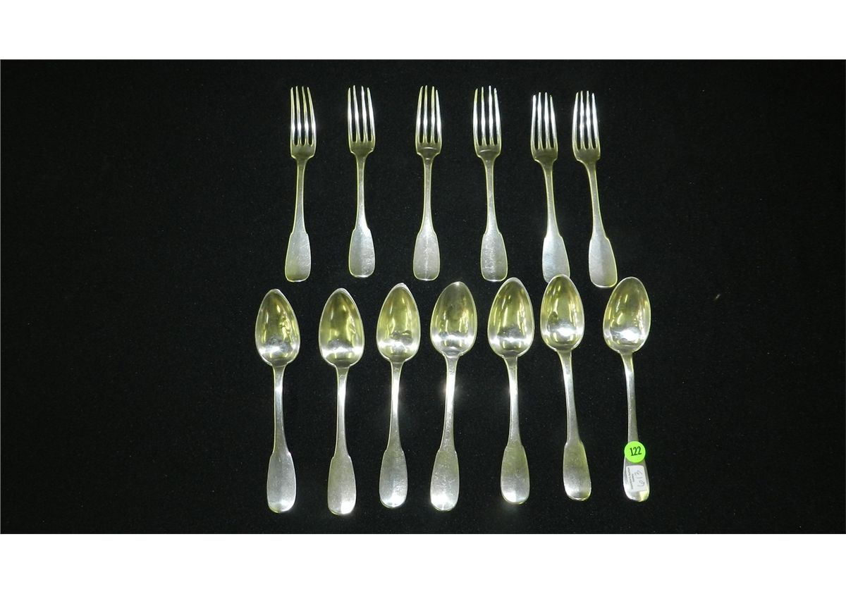 rare 1700's sterling silver flatware with several hallmarks with 7 ...