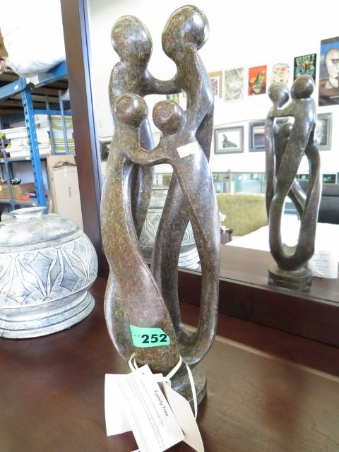 Carved family tree. 19" tall