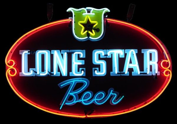 RARE Lone Star Double Sided Neon Porcelain Sign