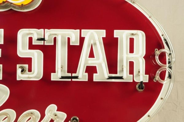RARE Lone Star Double Sided Neon Porcelain Sign
