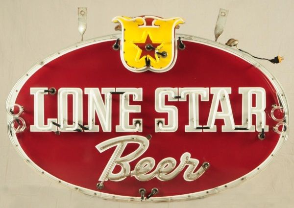 RARE Lone Star Double Sided Neon Porcelain Sign