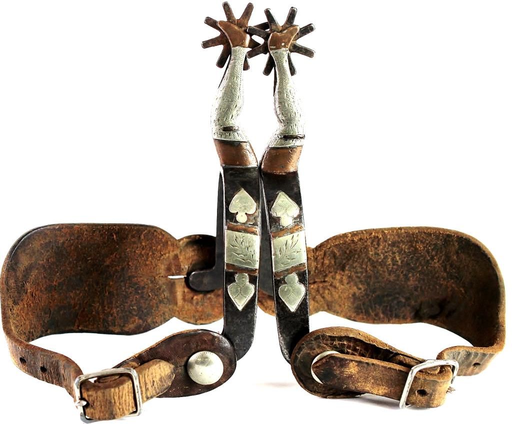 Great pair double mounted lady leg spurs