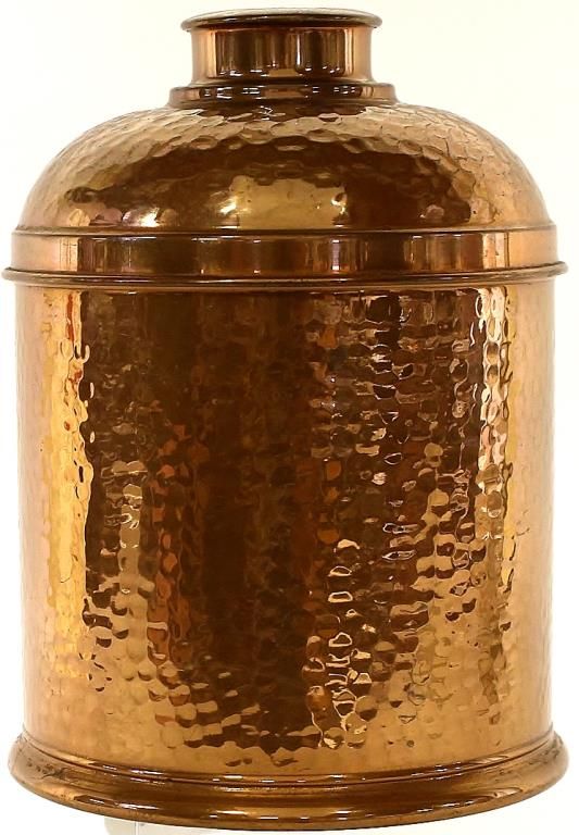 Vintage hammered copper cigar humidor