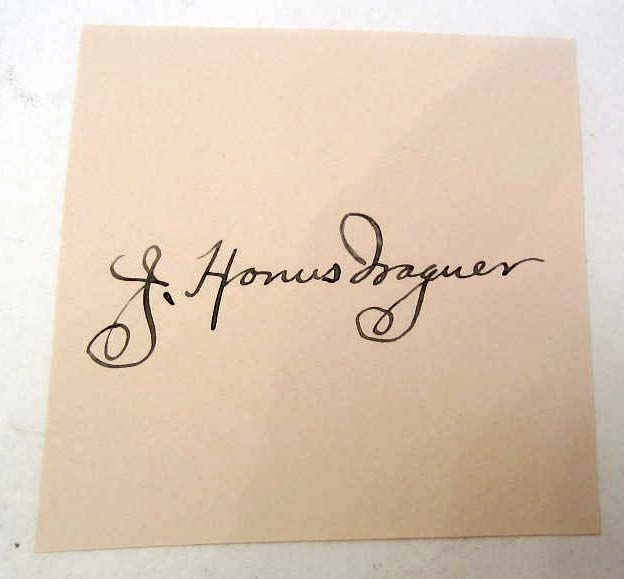 J. HONUS WAGNER SIGNATURE ON PAPER