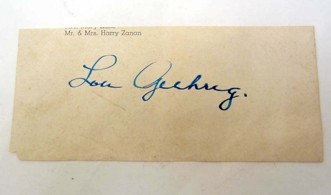 LOU GEHRIG SIGNATURE ON PAPER