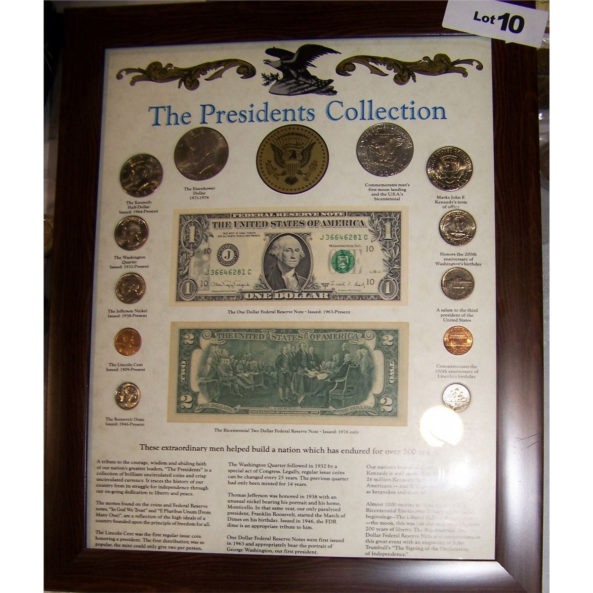 "THE PRESIDENTS COLLECTION" CHOICE COLLECTION OF U.SCOIN & CURRENCY ...
