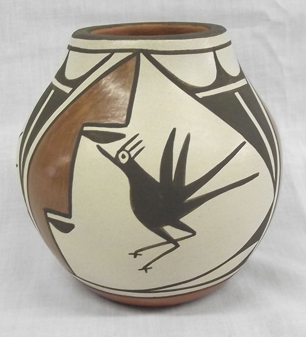 Zia Bird Pottery Jar by Eusebia Shije