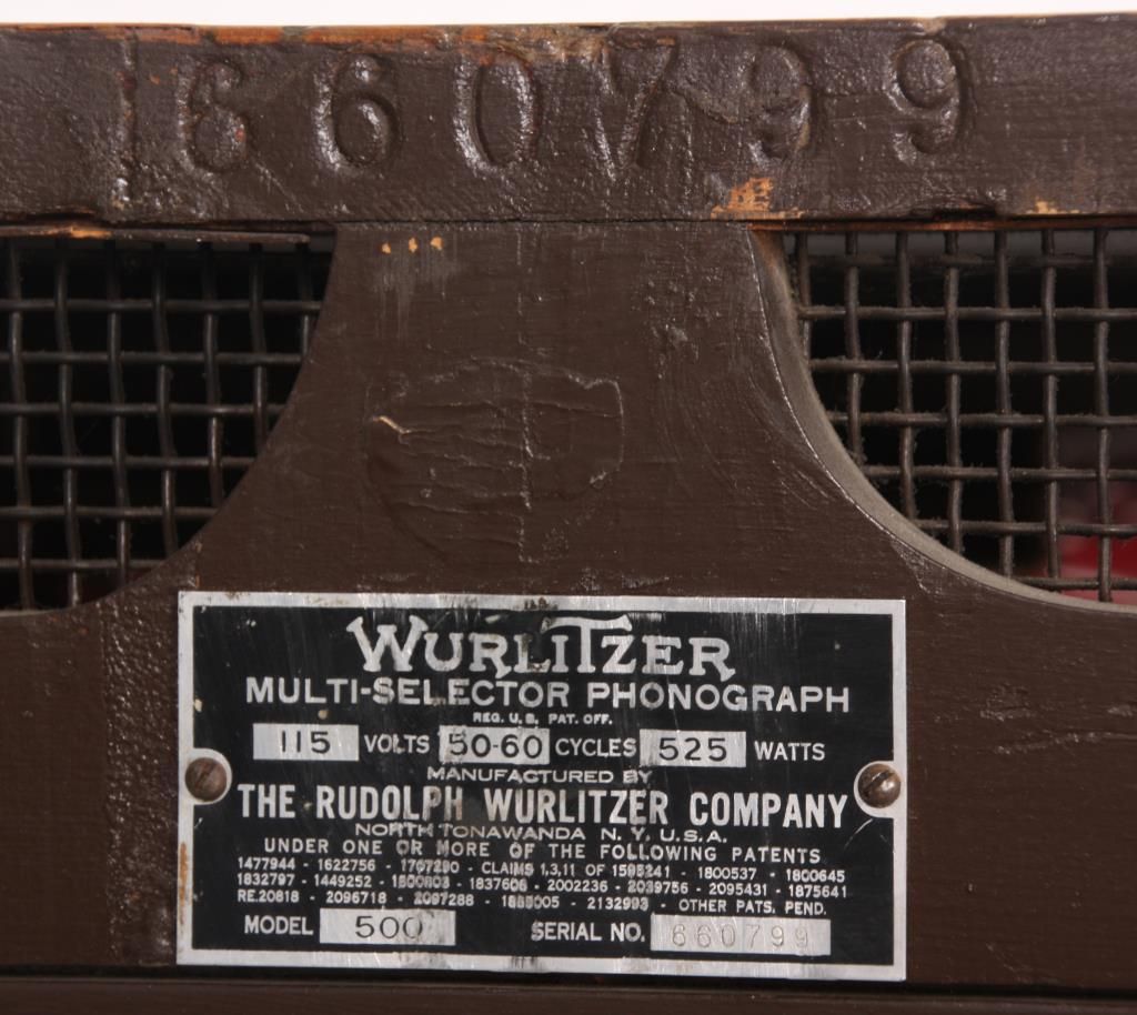 Wurlitzer Model 500 Jukebox – 1938