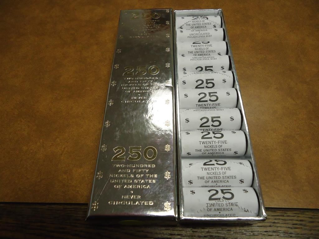 WORLD RESERVE MONETARY EXCHANGE BOX OF 250 NICKELS