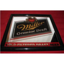 Miller Genuine Draft Mirror Background Sign,