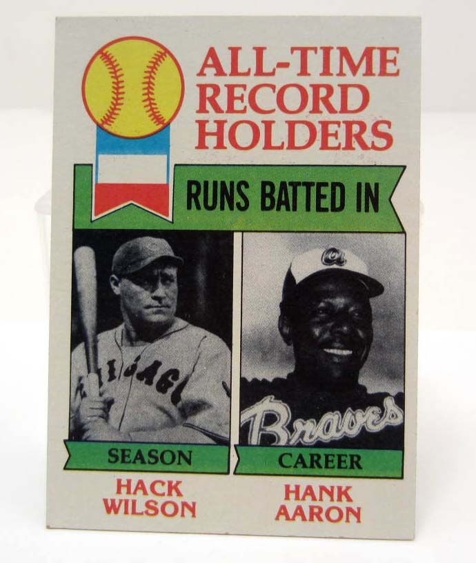 1979 TOPPS HANK AARON & HACK WILSON #412 BASEBALL CARD