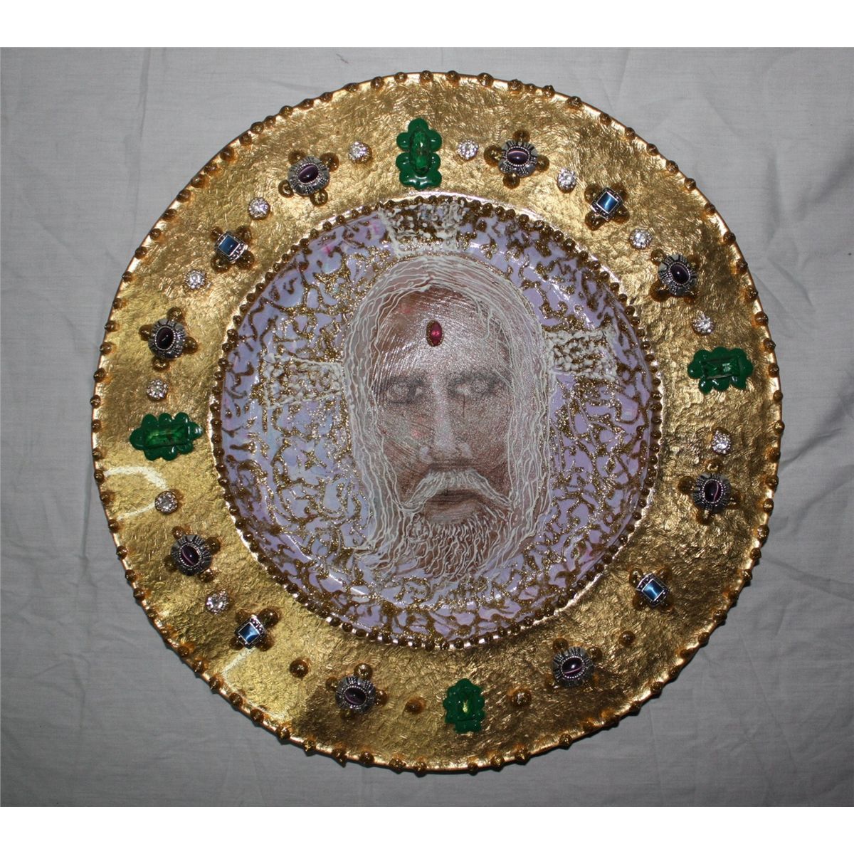 "William Verdult Original ""St. Peter"" oil on gold plated glass plate ...