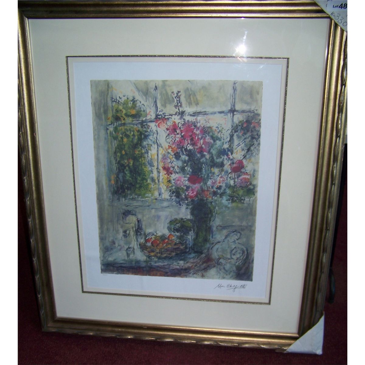MARC CHAGALL, GALLERY FRAMED LIMITED EDITION LITHOGRAPH #93/500 "STILL ...