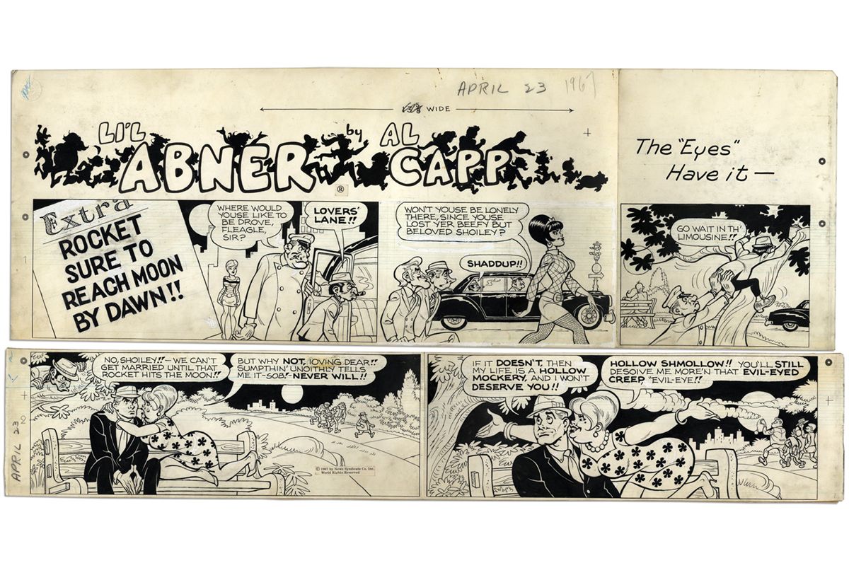 Lil Abner Sunday Strip Hand Drawn By Al Capp From 23 April 1967 Featuring Evil Eye Fleegle