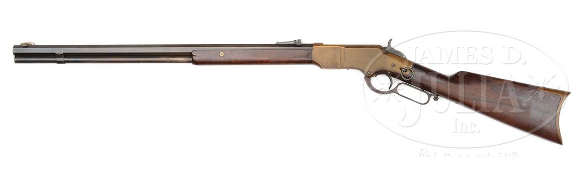 RARE FIRST MODEL WINCHESTER MODEL 1866 FLATSIDE LEVER ACTION RIFLE.