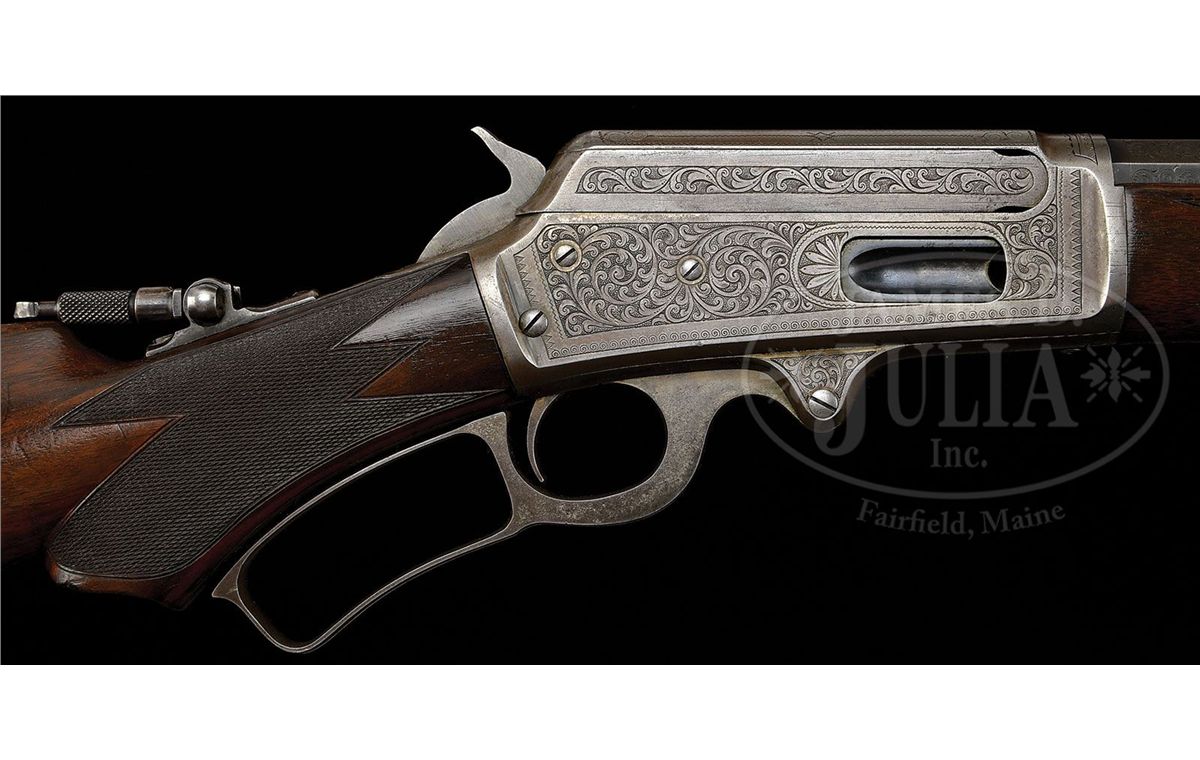 SCARCE DELUXE ENGRAVED MARLIN MODEL 1895 LEVER ACTION RIFLE.