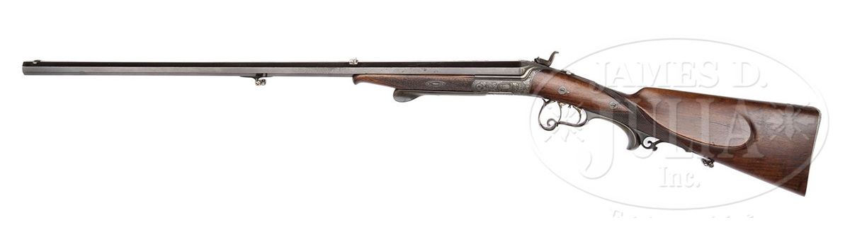 NICELY ENGRAVED G. L. RASCH SINGLE SHOT STALKING RIFLE.