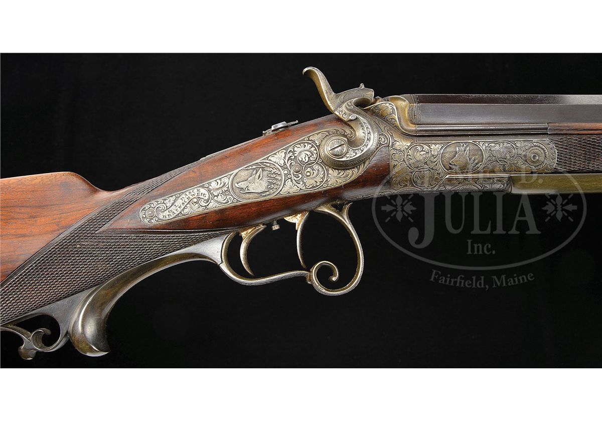 NICELY ENGRAVED G. L. RASCH SINGLE SHOT STALKING RIFLE.