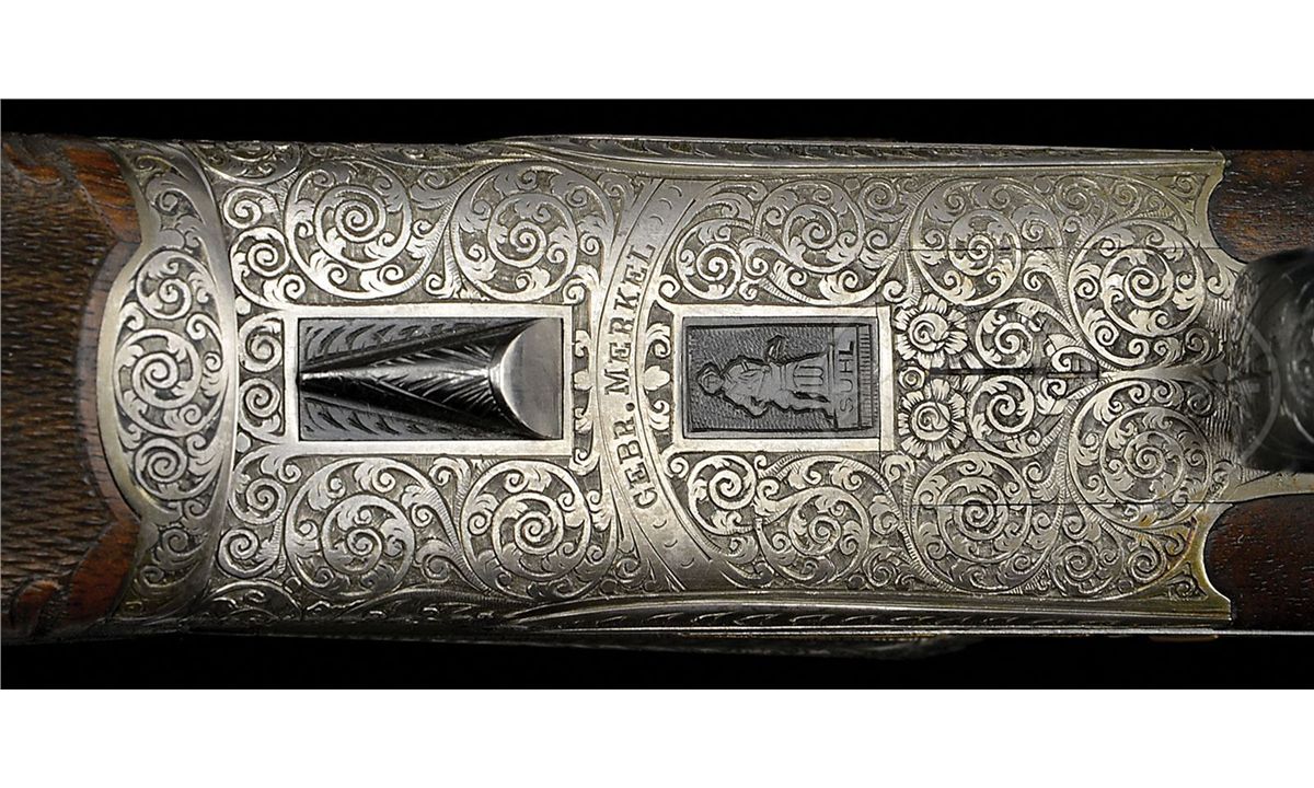 *20 GAUGE MERKEL 303 E LUXUS WITH GOLD.