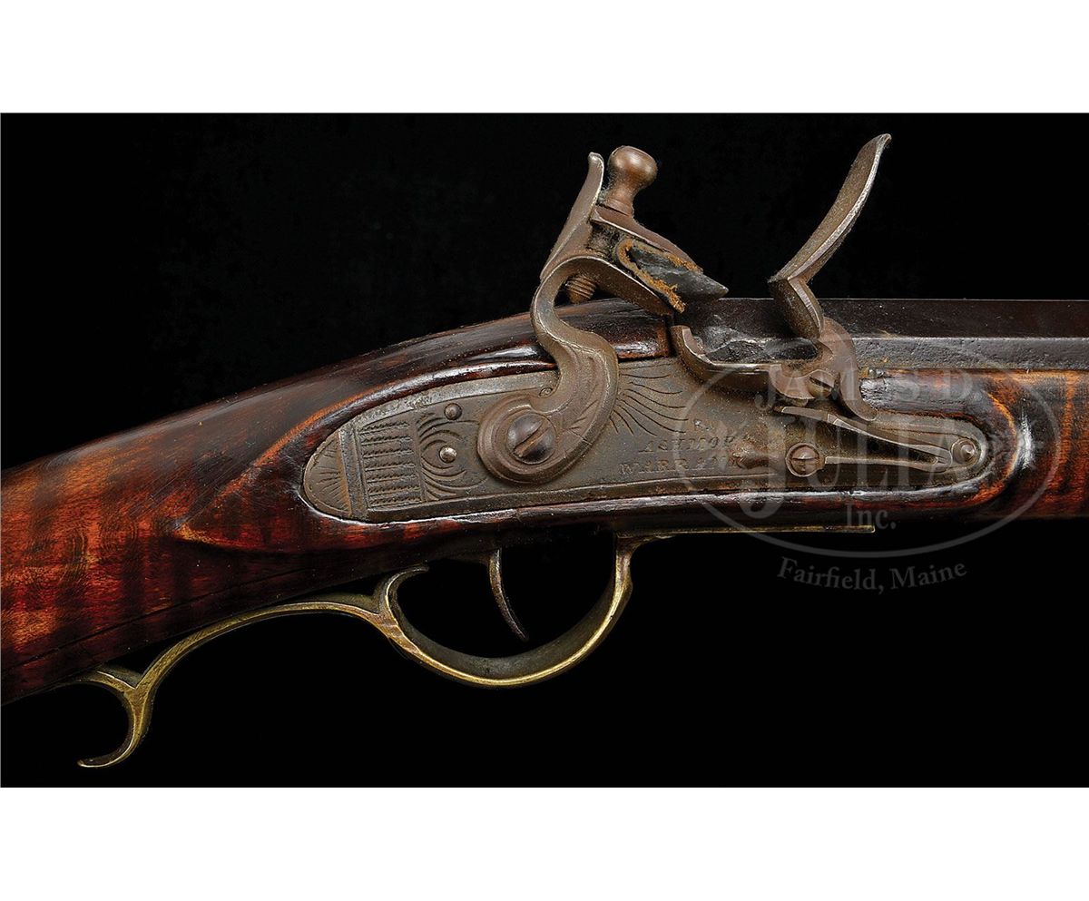 FLINTLOCK KENTUCKY RIFLE BY D. BOYER, ORWIGSBURG, SCHUYLKILL COUNTY PA.