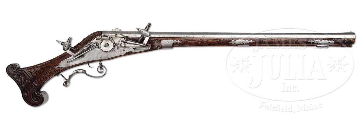 VERY RARE ITALIAN DUAL HAMMER WHEEL LOCK CARBINE CIRCA 1590-1600.