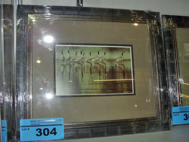Framed print by artist Don Li'leger canadian geese