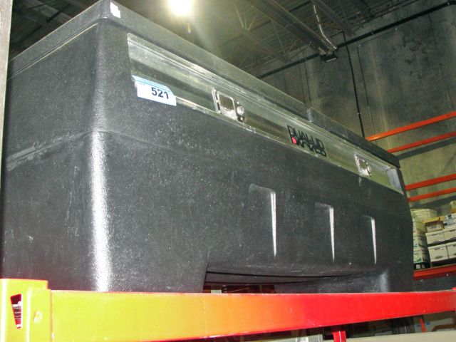 Dual lid packer truck bed storage box